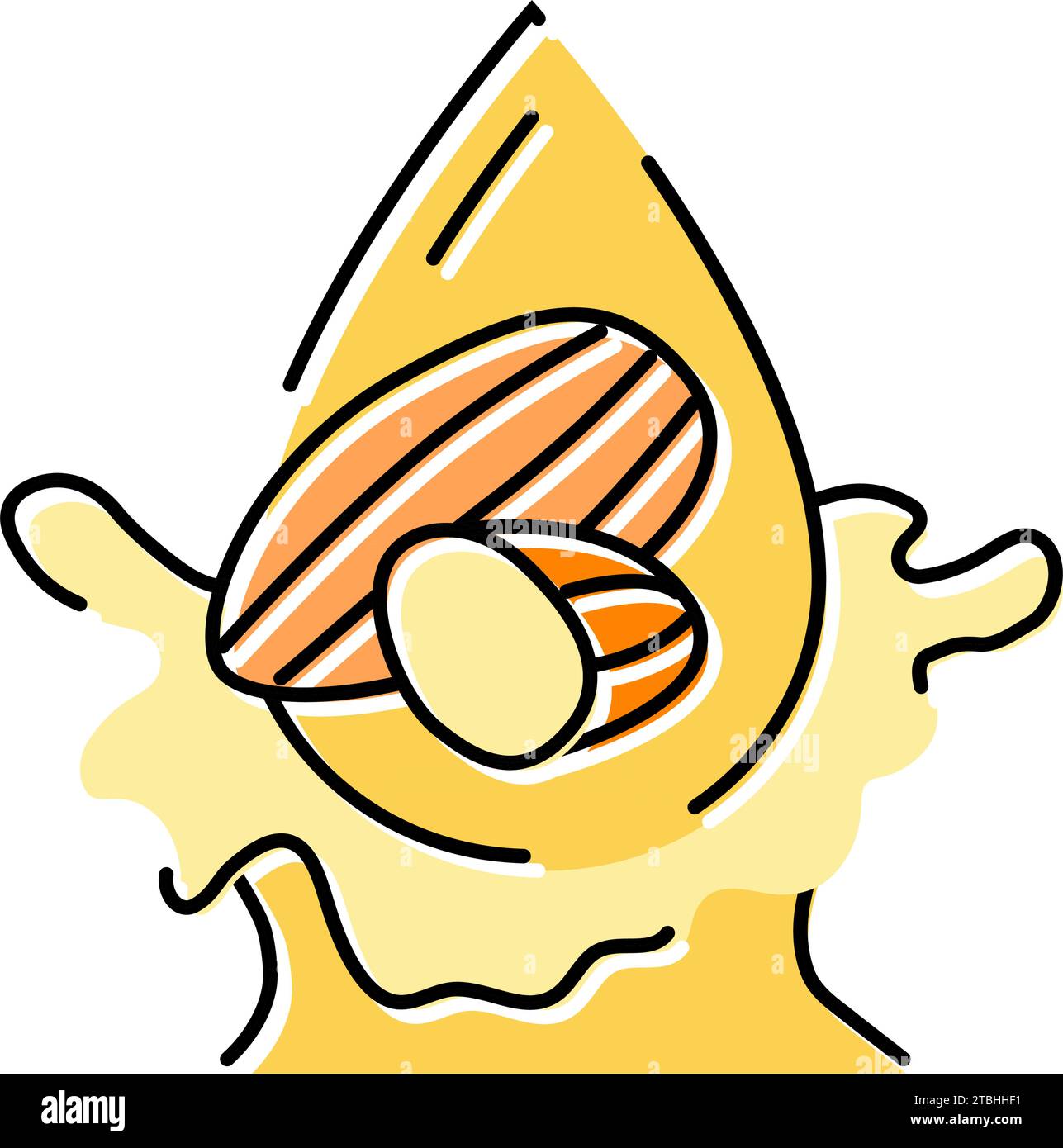 almond oil liquid yellow color icon vector illustration Stock Vector ...