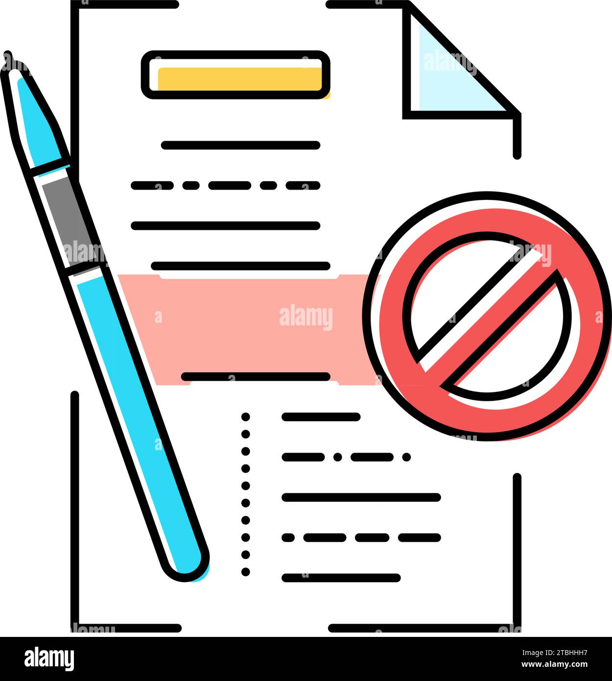 document reject color icon vector illustration Stock Vector Image & Art ...