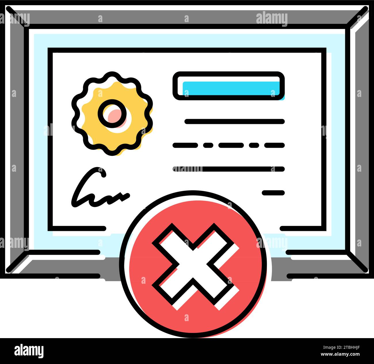 certificate disapprove color icon vector illustration Stock Vector ...