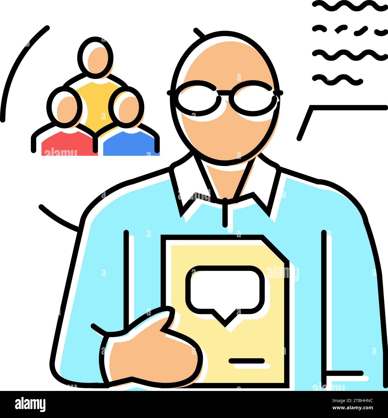 social scientists worker color icon vector illustration Stock Vector ...