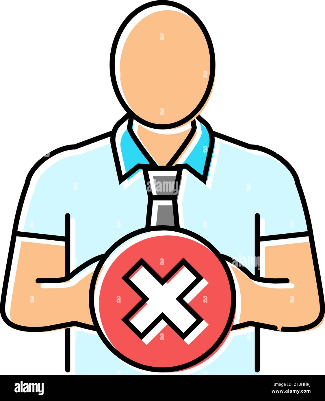 employee reject color icon vector illustration Stock Vector Image & Art ...