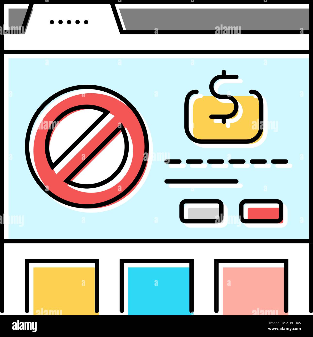 subscription cancellation color icon vector illustration Stock Vector ...