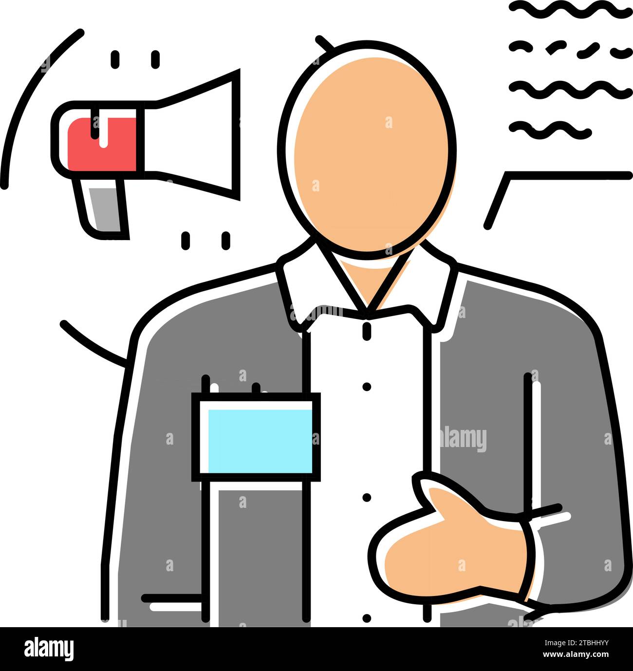 communicator scientist worker color icon vector illustration Stock ...
