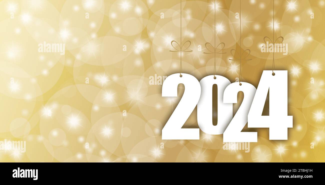 eps vector file with white colored hang tag numbers for New Year 2024 ...