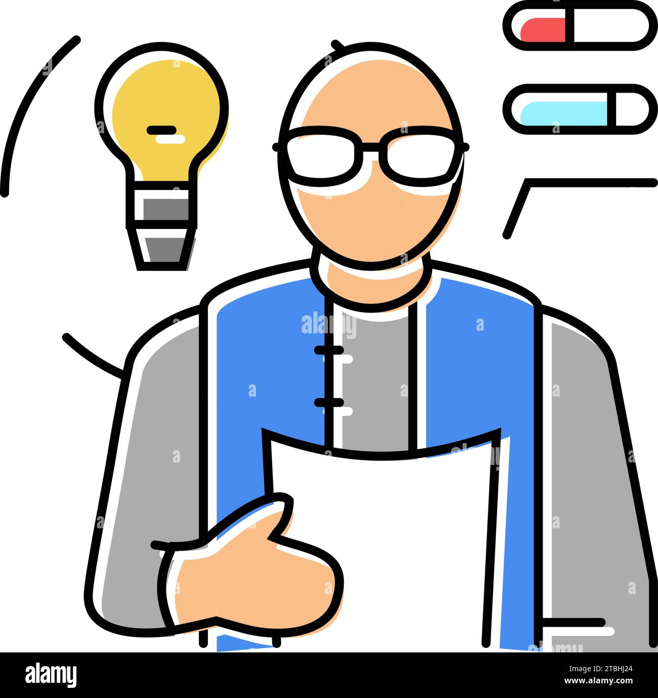 developer scientist worker color icon vector illustration Stock Vector ...