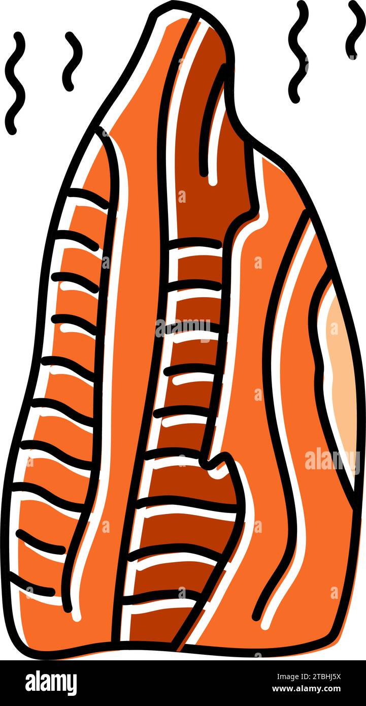 salmon smoked color icon vector illustration Stock Vector Image & Art ...