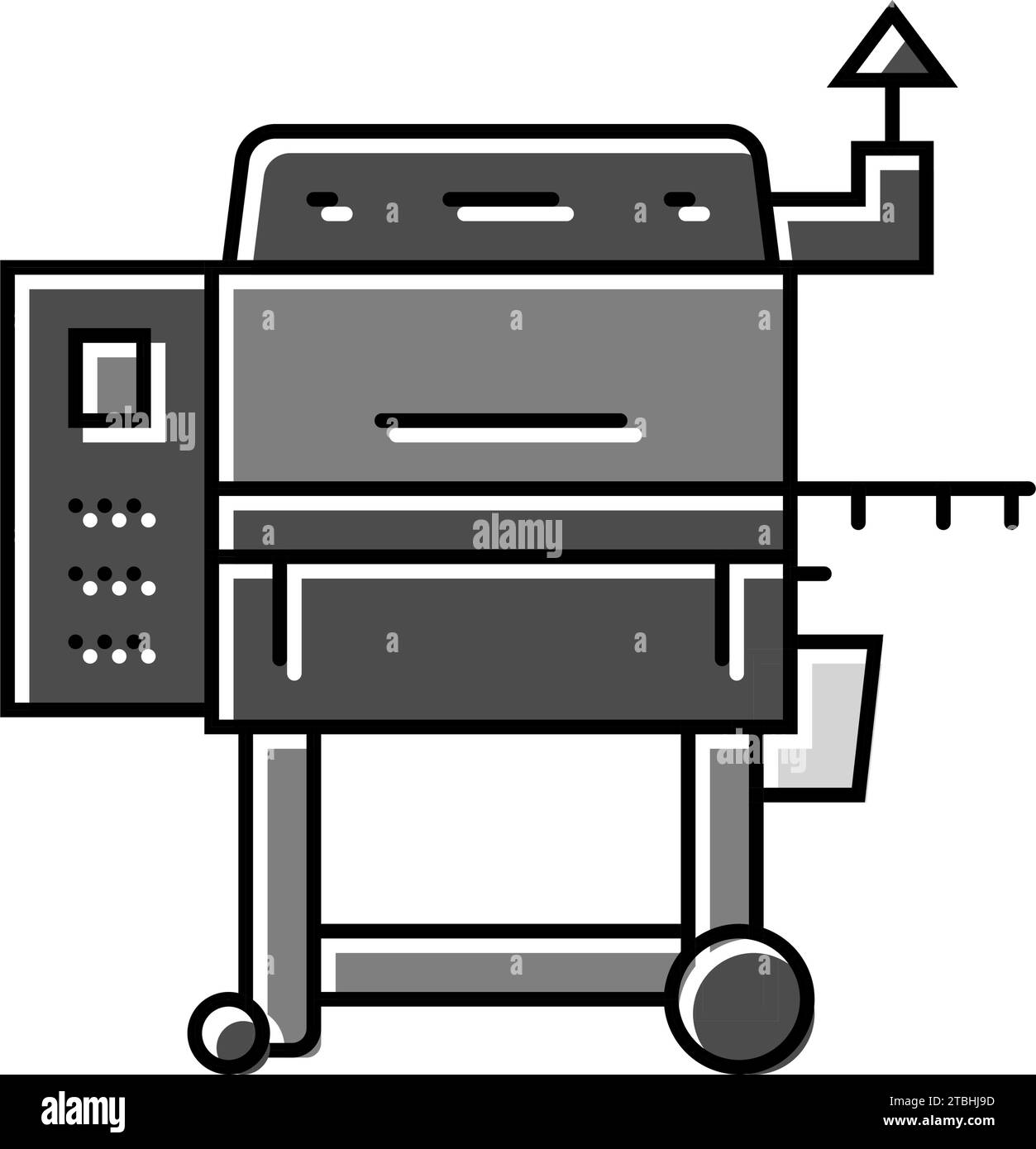 Smoker barbecue Black and White Stock Photos & Images - Alamy