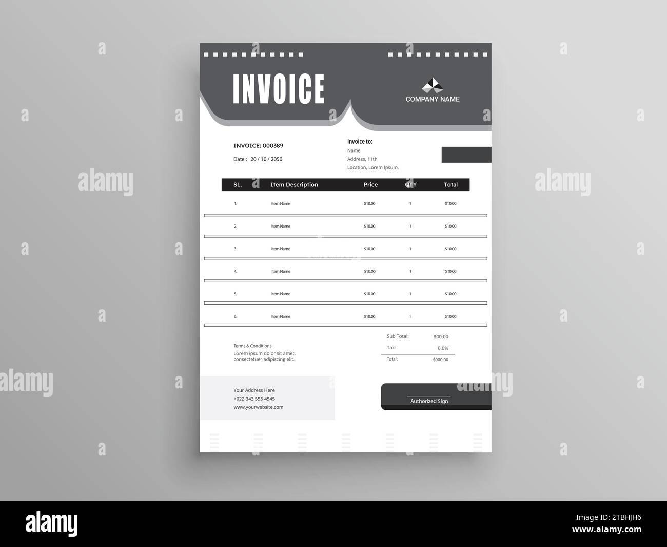 Invoice Design. Business invoice form template. Invoicing quotes, money ...