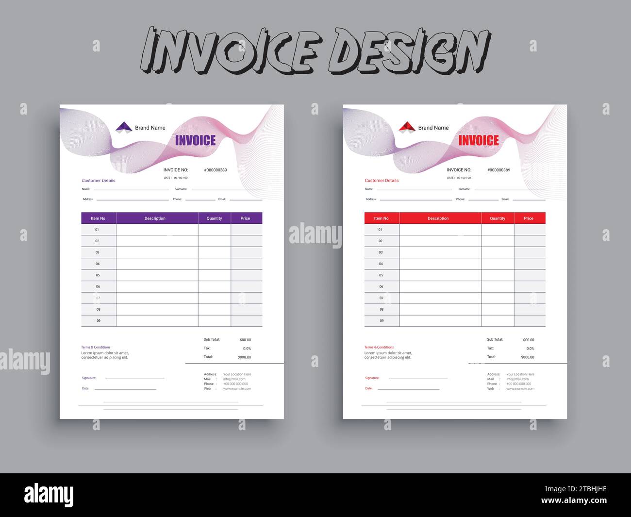 Invoice Design. Business invoice form template. Invoicing quotes, money ...