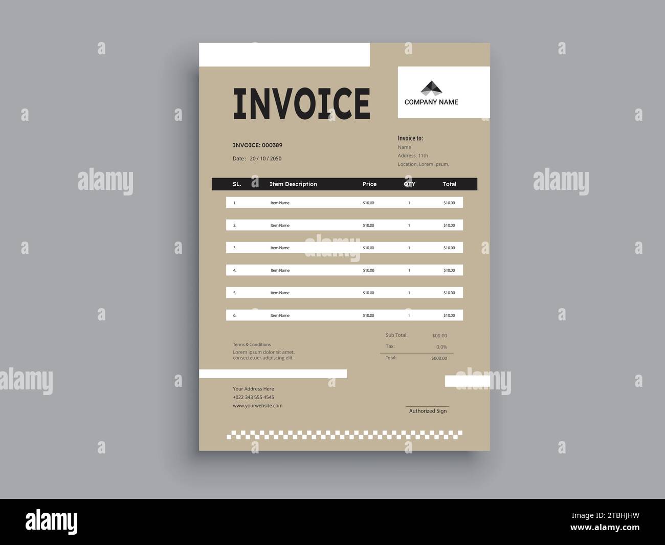Invoice Design. Business invoice form template. Invoicing quotes, money ...