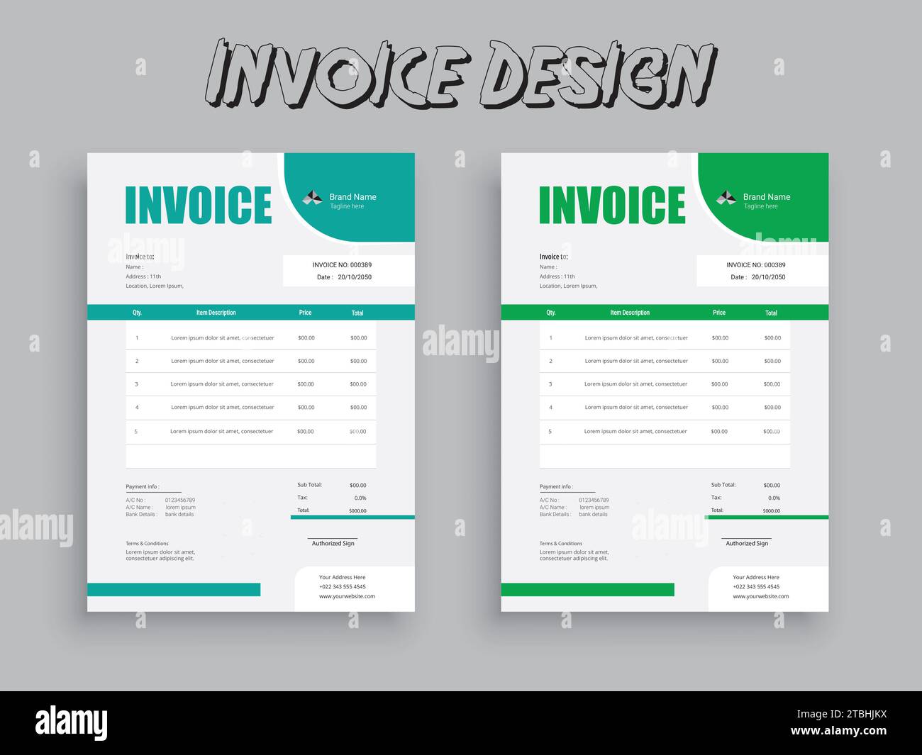 Invoice Design. Business invoice form template. Invoicing quotes, money ...