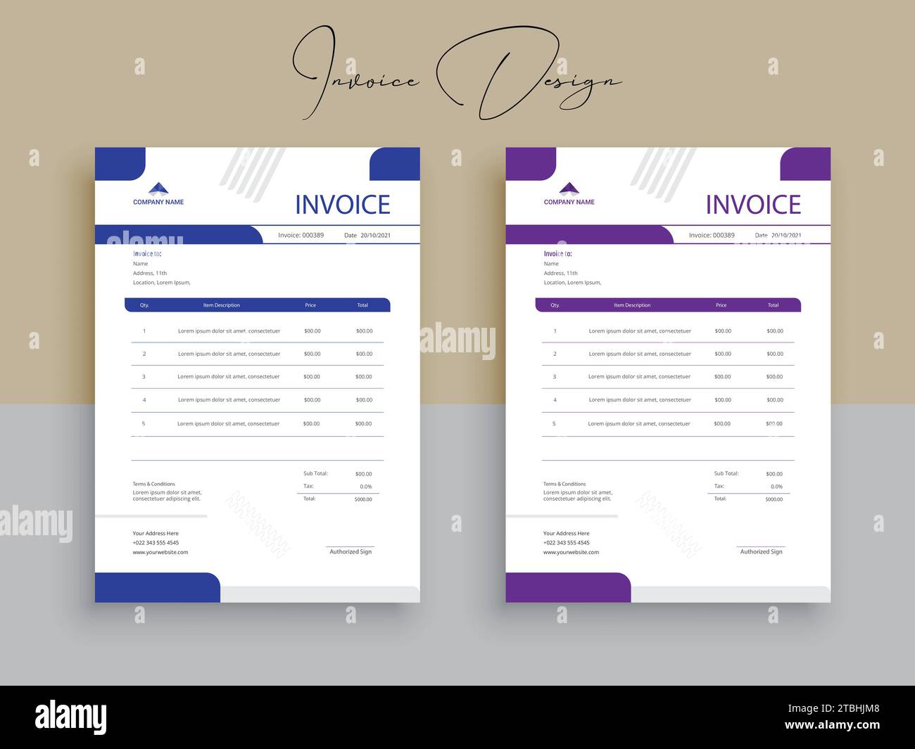 Invoice Design. Business invoice form template. Invoicing quotes, money ...
