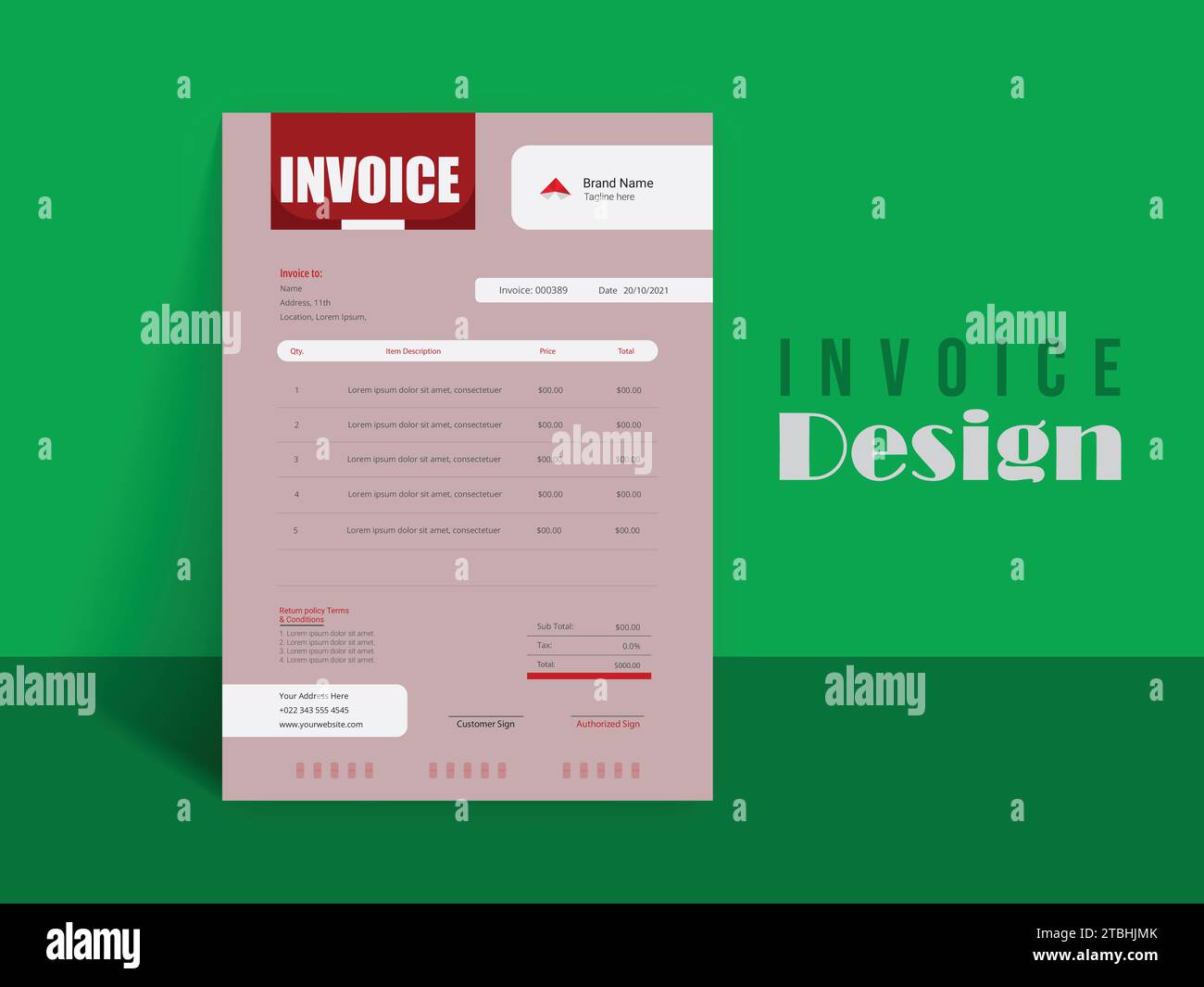 Invoice Design. Business invoice form template. Invoicing quotes, money ...