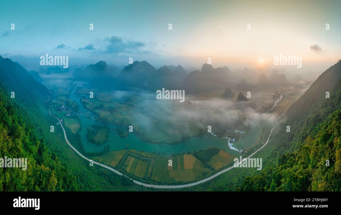 Scenery of Ngoc Con mountain, Cao Bang province, Vietnam filled with ...