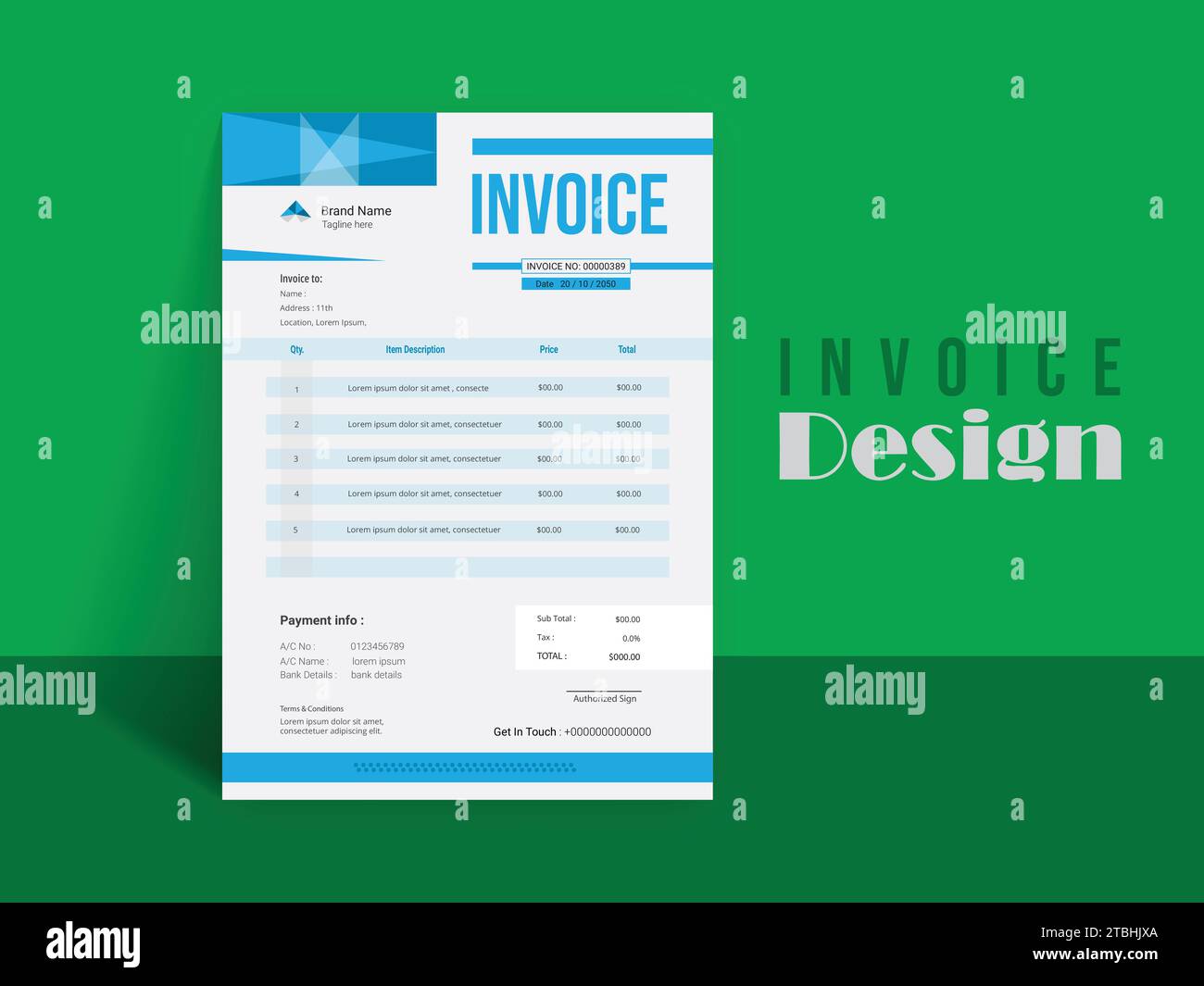 Invoice Design. Business invoice form template. Invoicing quotes, money ...