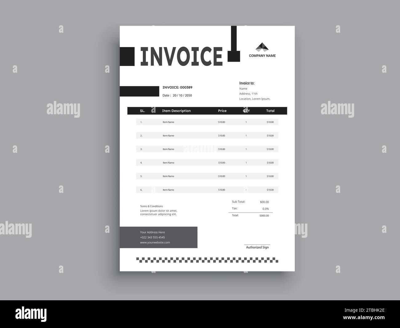 Invoice Design. Business invoice form template. Invoicing quotes, money ...
