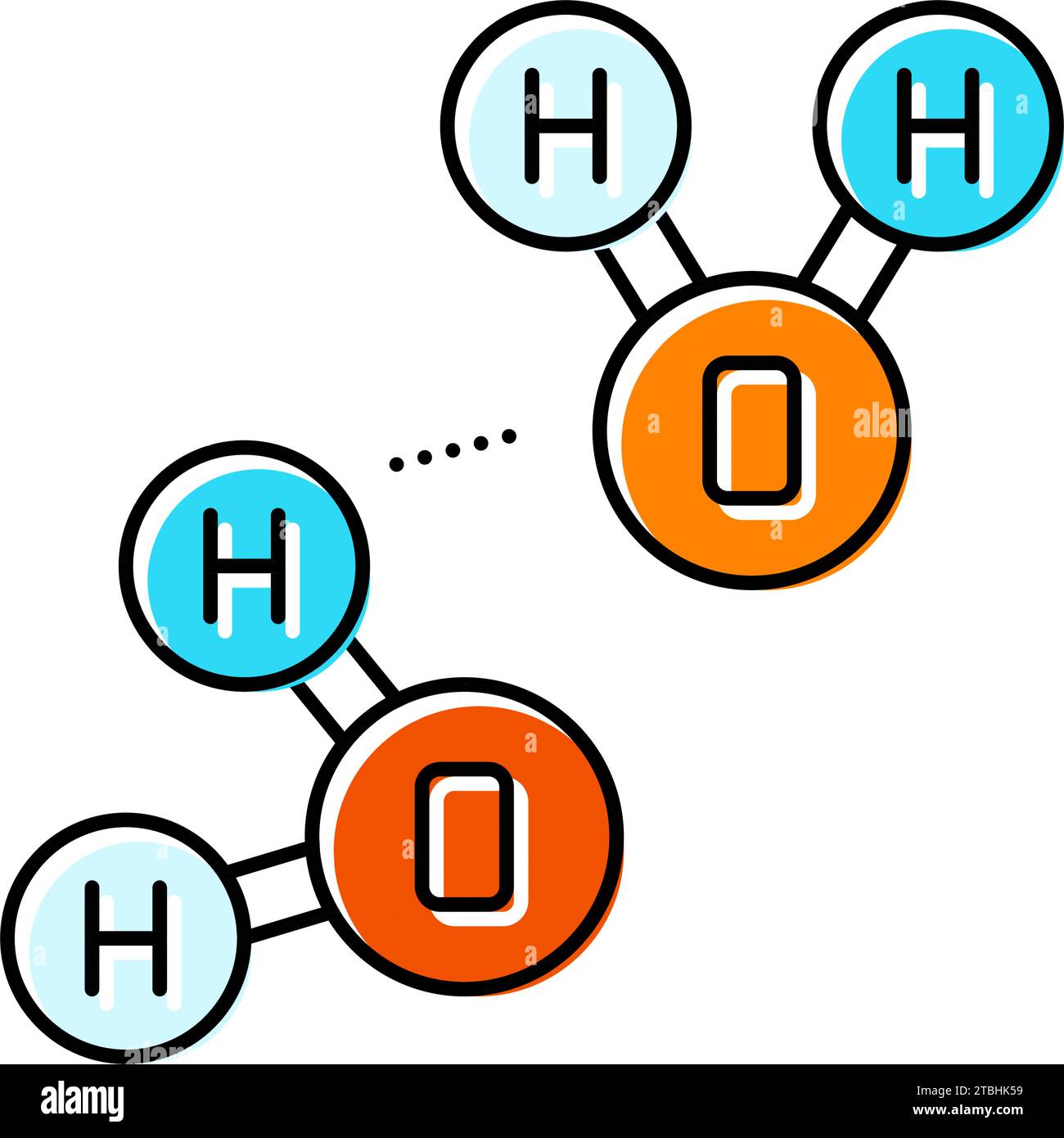 hydrogen bonding biochemistry color icon vector illustration Stock ...