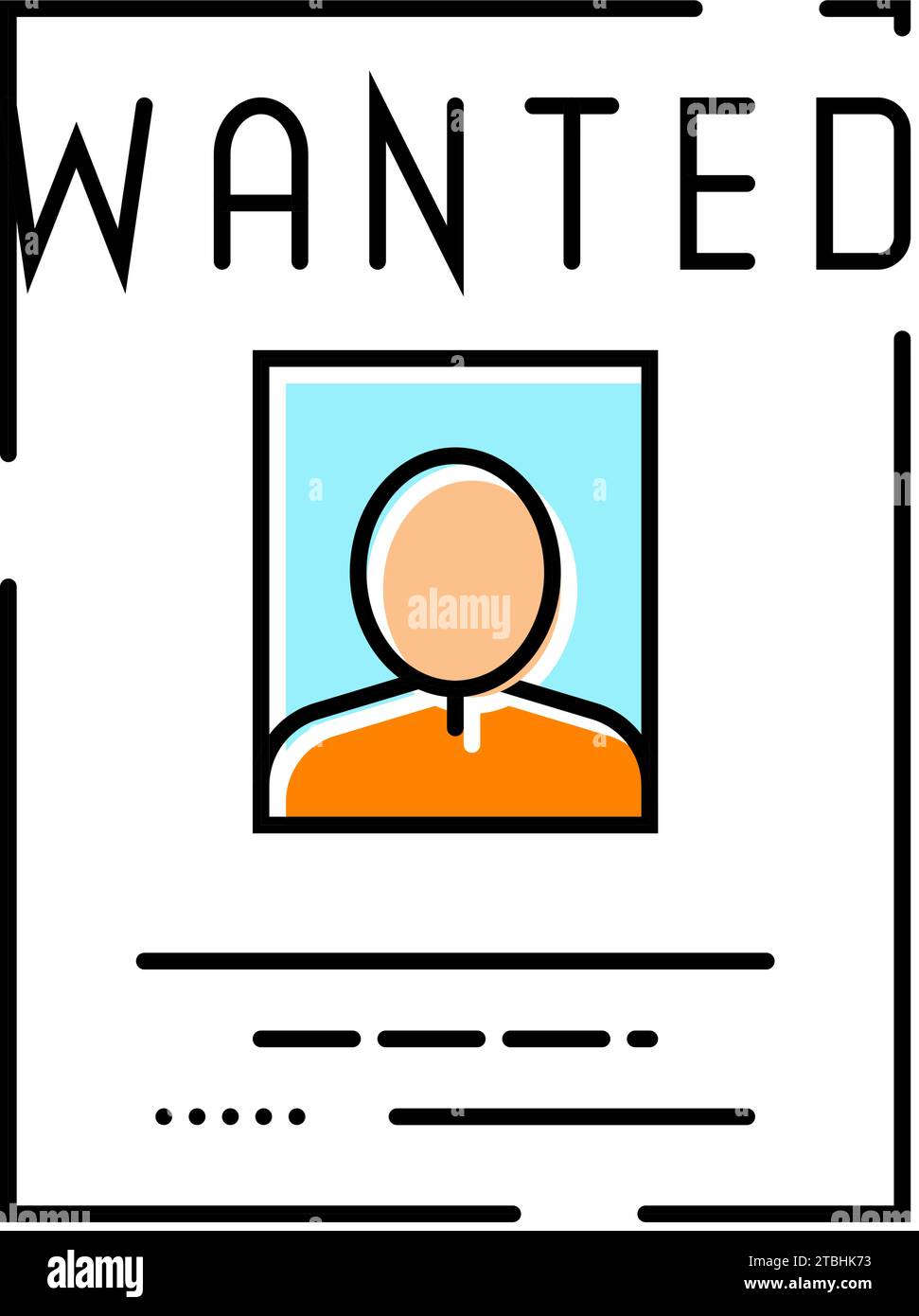 wanted poster crime color icon vector illustration Stock Vector Image ...