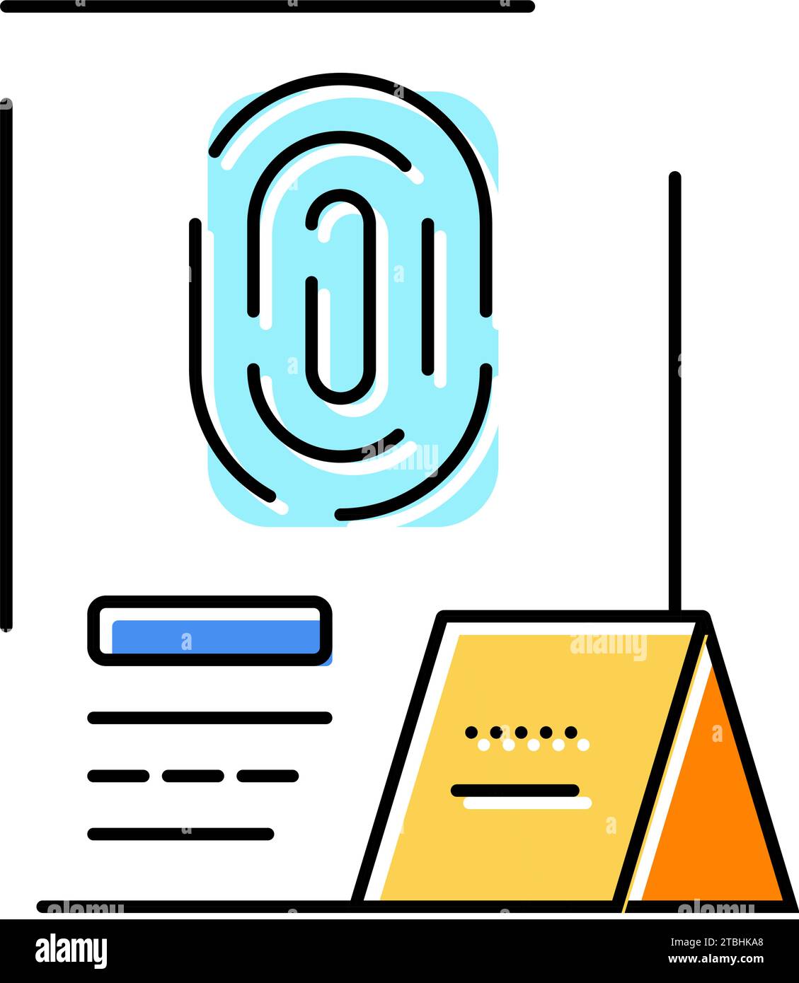 Fingerprint Crime Color Icon Vector Illustration Stock Vector Image And Art Alamy