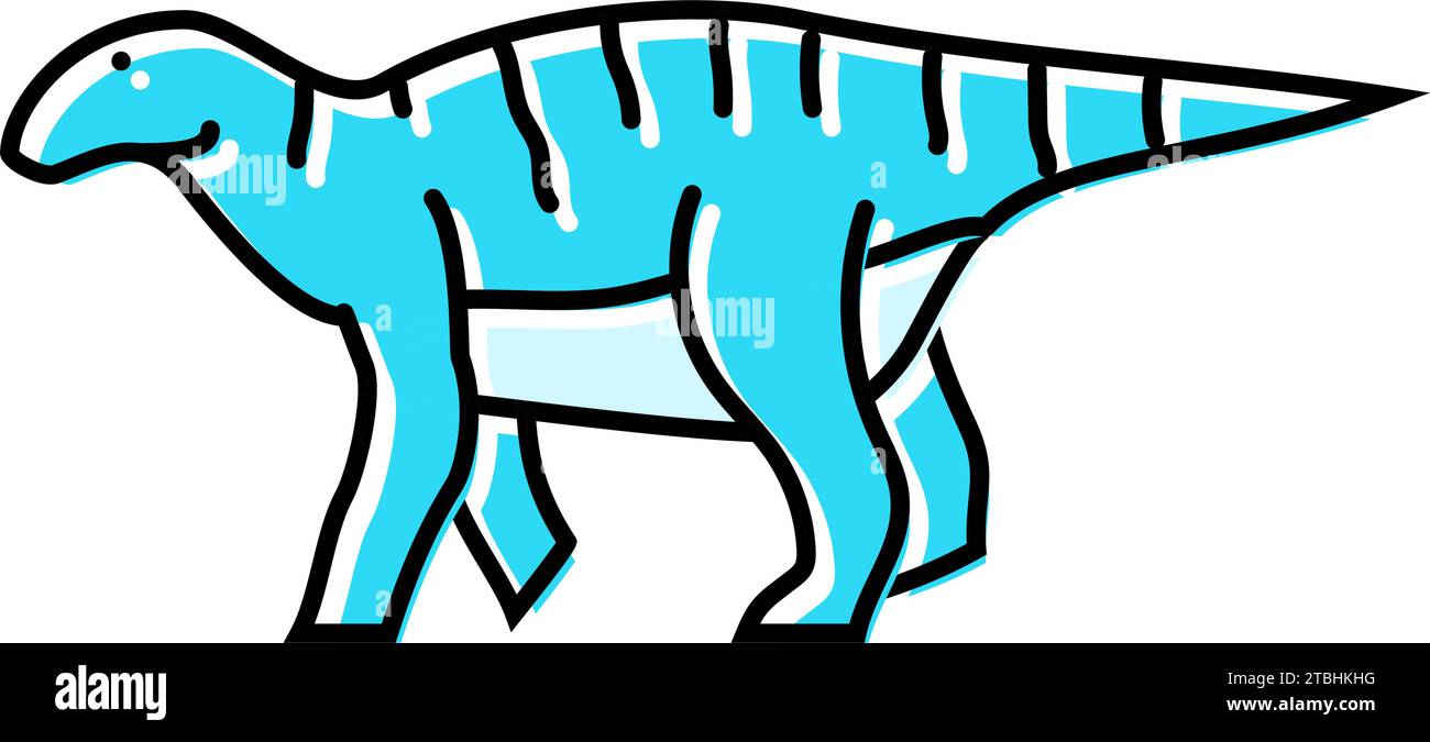 iguanodon dinosaur animal color icon vector illustration Stock Vector ...