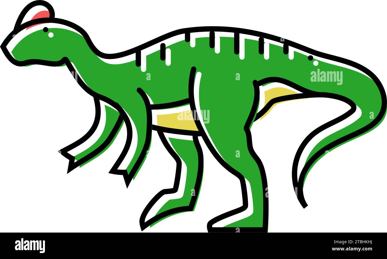 allosaurus dinosaur animal color icon vector illustration Stock Vector ...