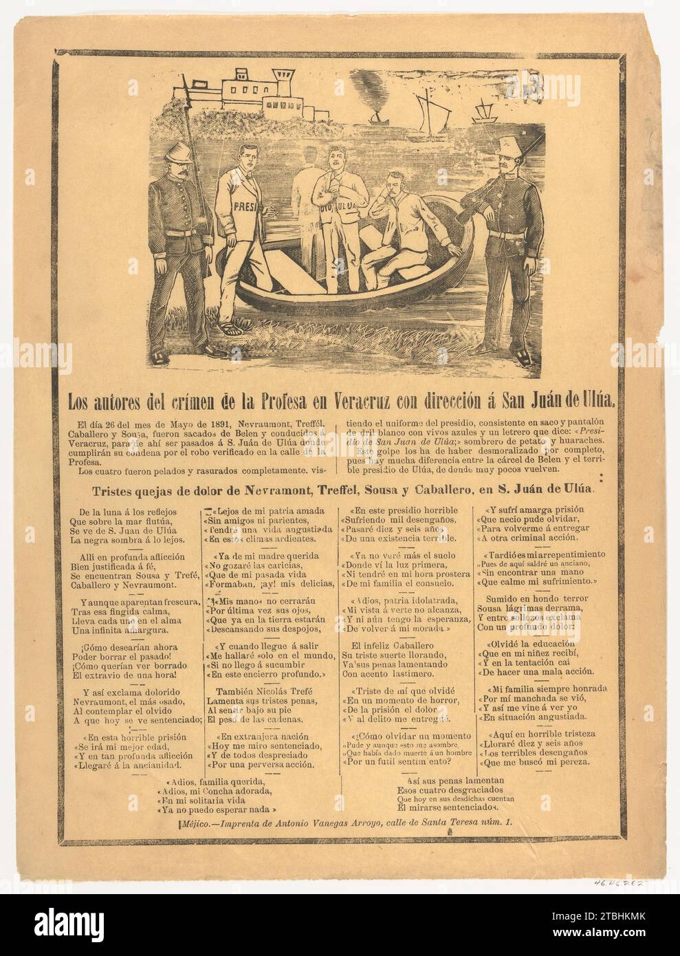 Broadsheet showing the perpetrators of the crime on Profesa Street on ...