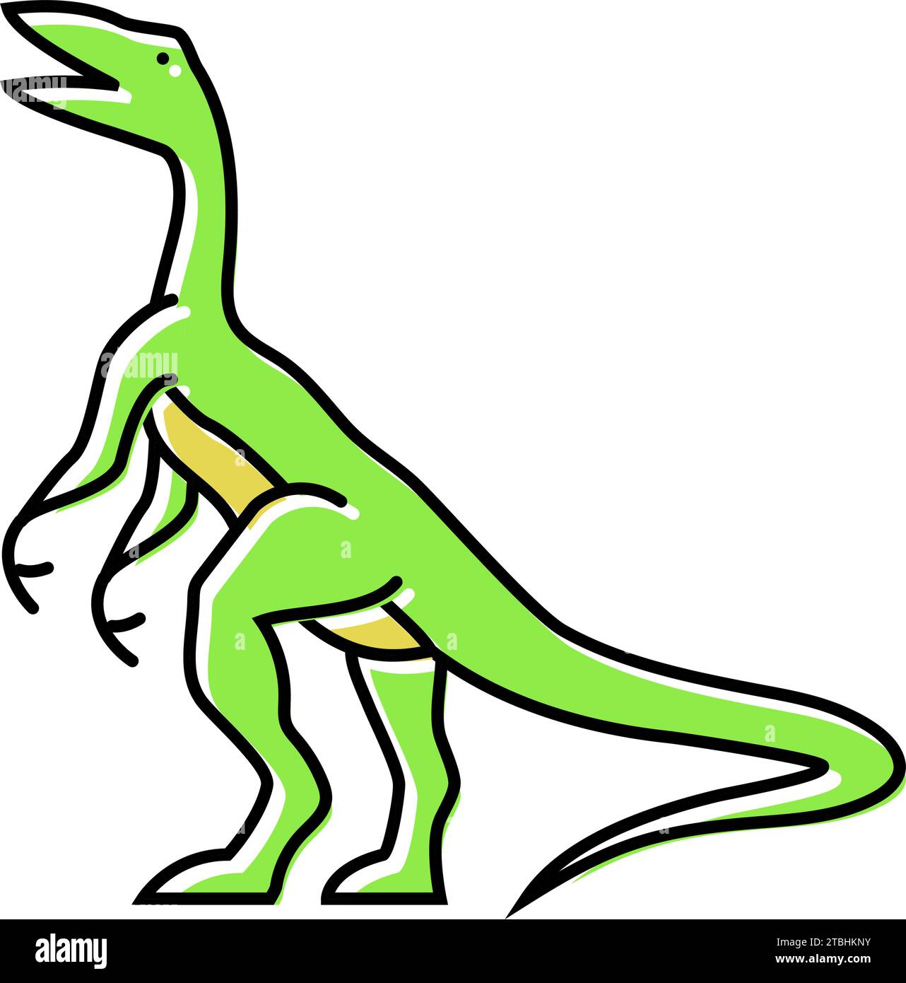 compsognathus dinosaur animal color icon vector illustration Stock ...