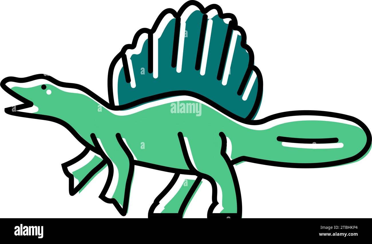 spinosaurus dinosaur animal color icon vector illustration Stock Vector ...