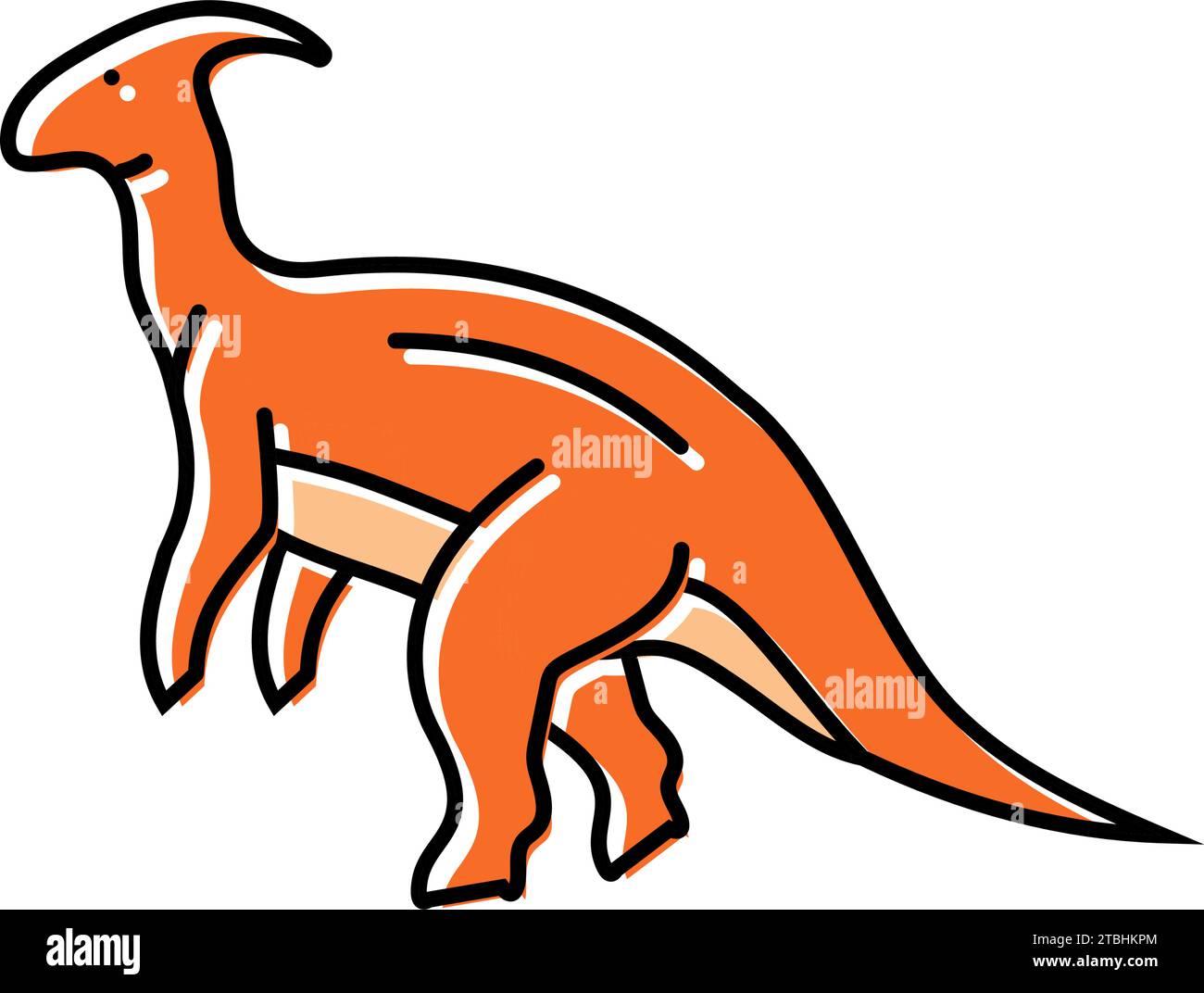 parasaurolophus dinosaur animal color icon vector illustration Stock ...