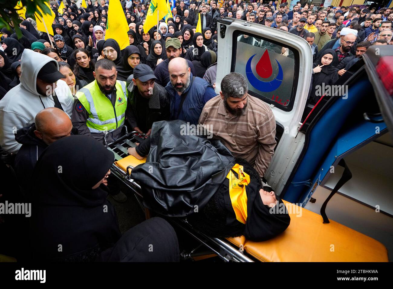 The mother of Hezbollah fighter Ali Hassan al-Atat, who was killed by ...