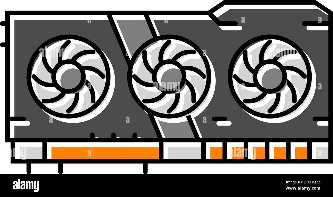 graphics card gaming pc color icon vector illustration Stock Vector ...