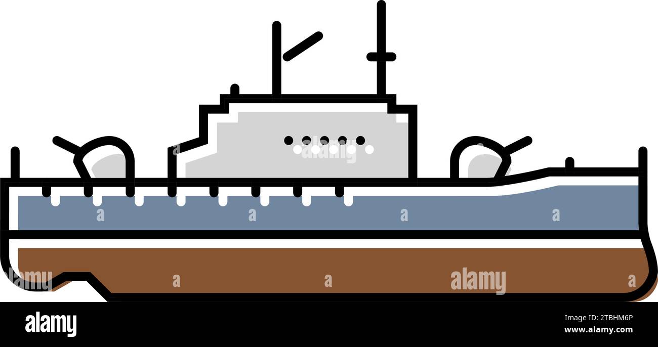 battleship weapon war color icon vector illustration Stock Vector Image ...