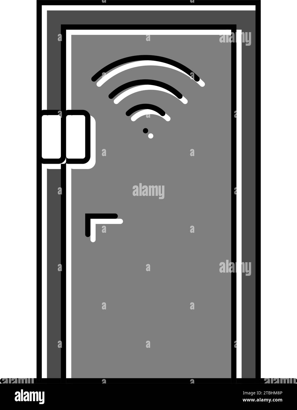 smart door sensor home color icon vector illustration Stock Vector ...