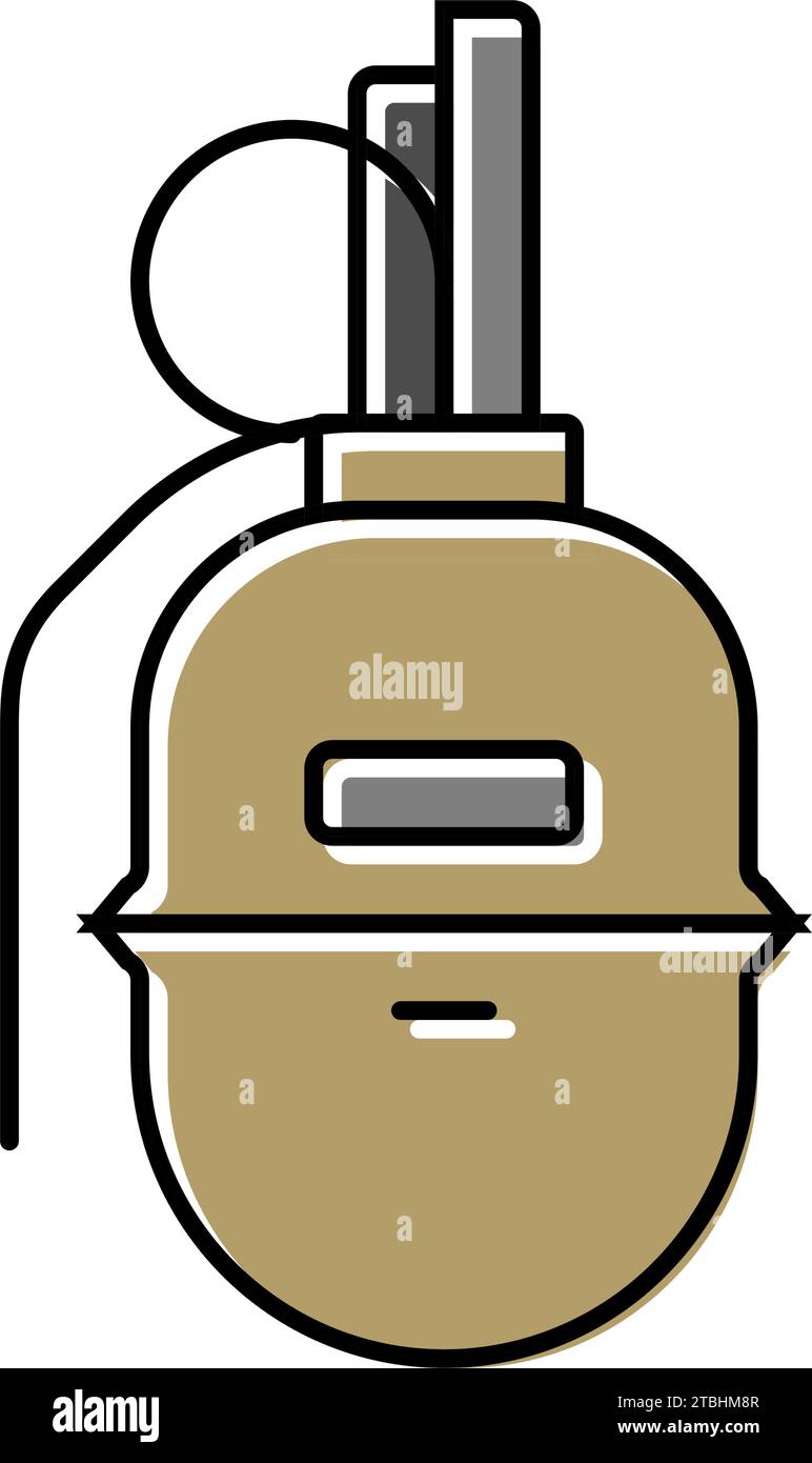 hand grenade weapon war color icon vector illustration Stock Vector ...