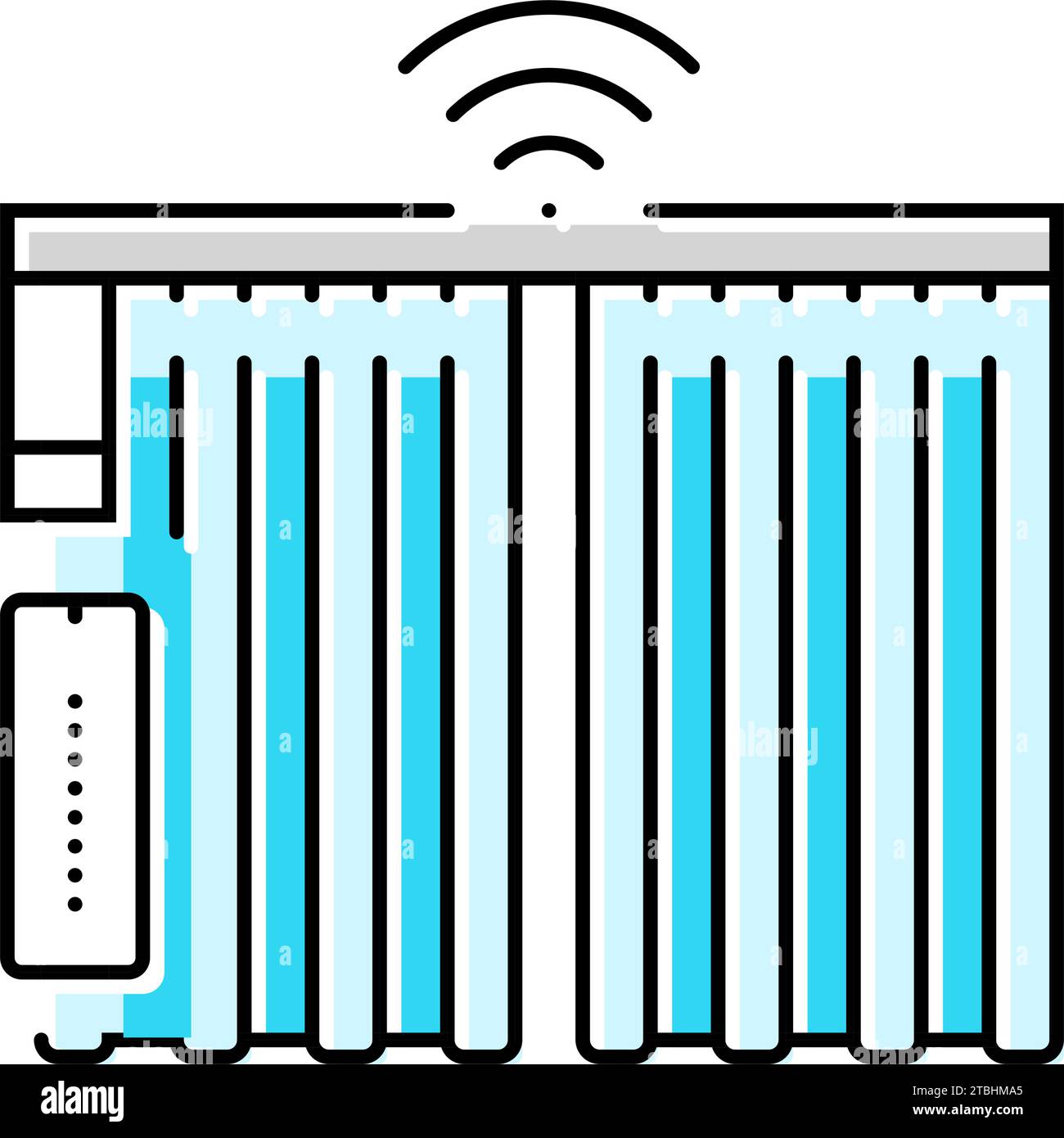 smart curtains home color icon vector illustration Stock Vector Image ...