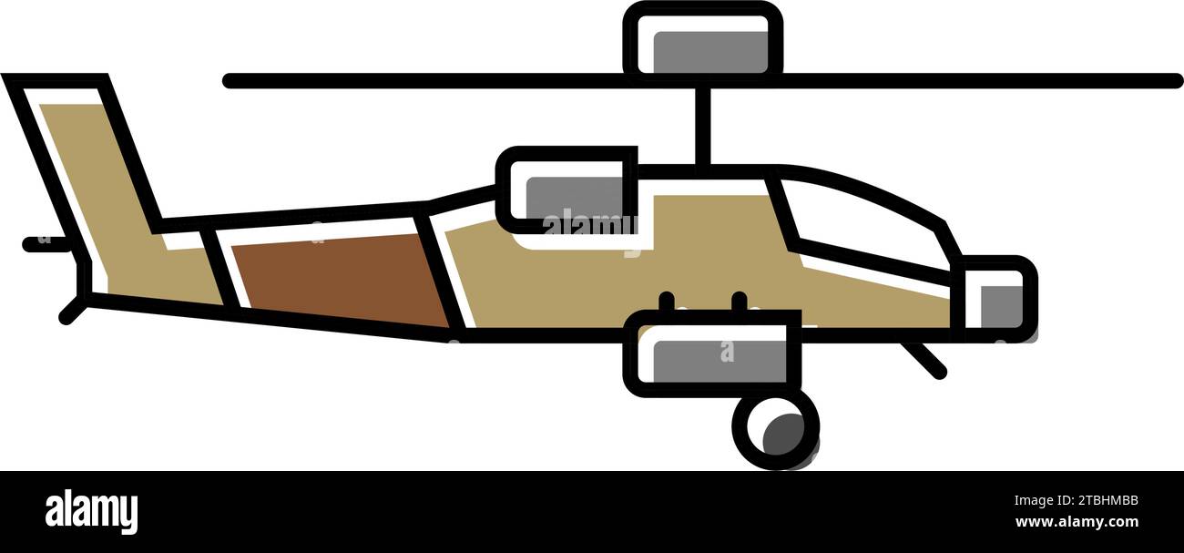 helicopter weapon war color icon vector illustration Stock Vector Image ...