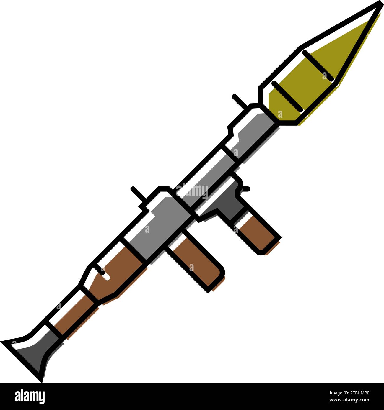 rocket launcher weapon war color icon vector illustration Stock Vector ...