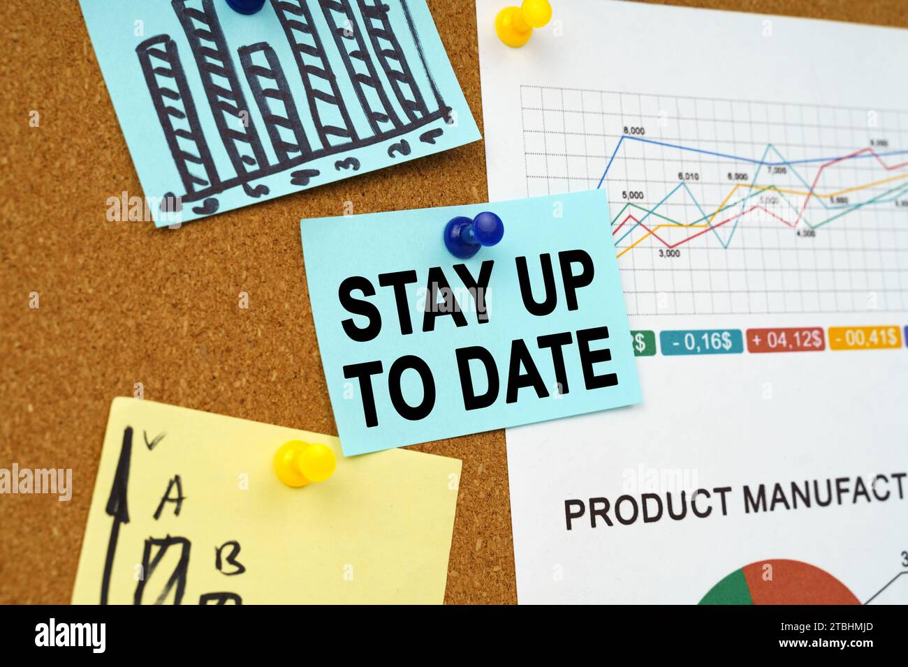 Business concept. Business charts and stickers with the inscription ...