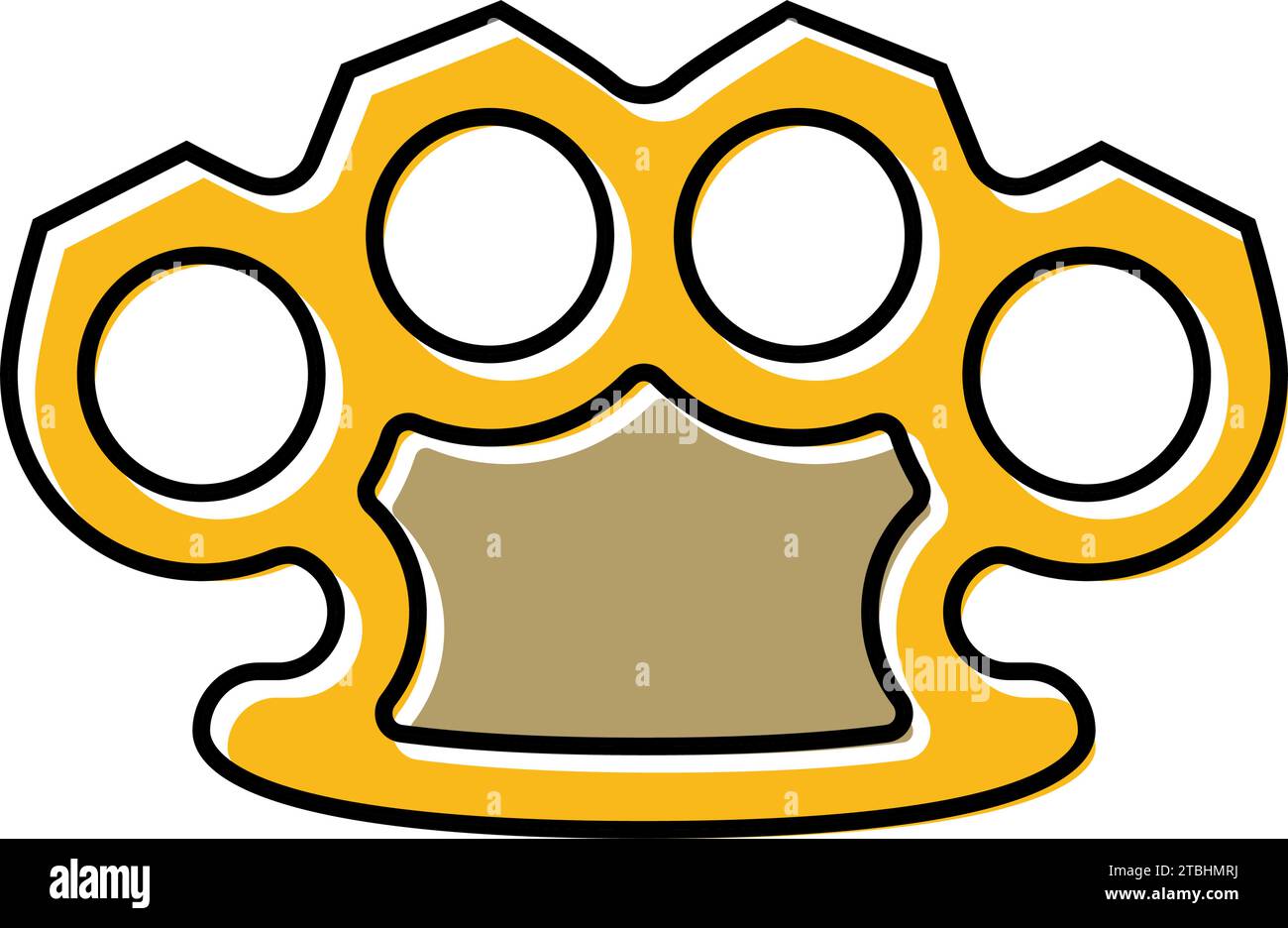 brass knuckles weapon military color icon vector illustration Stock ...