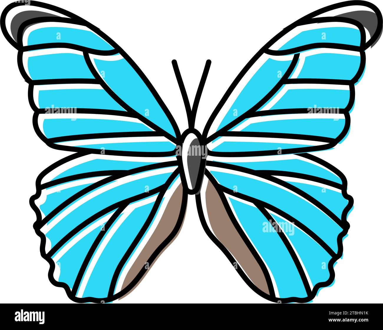 giant blue morpho spring color icon vector illustration Stock Vector ...