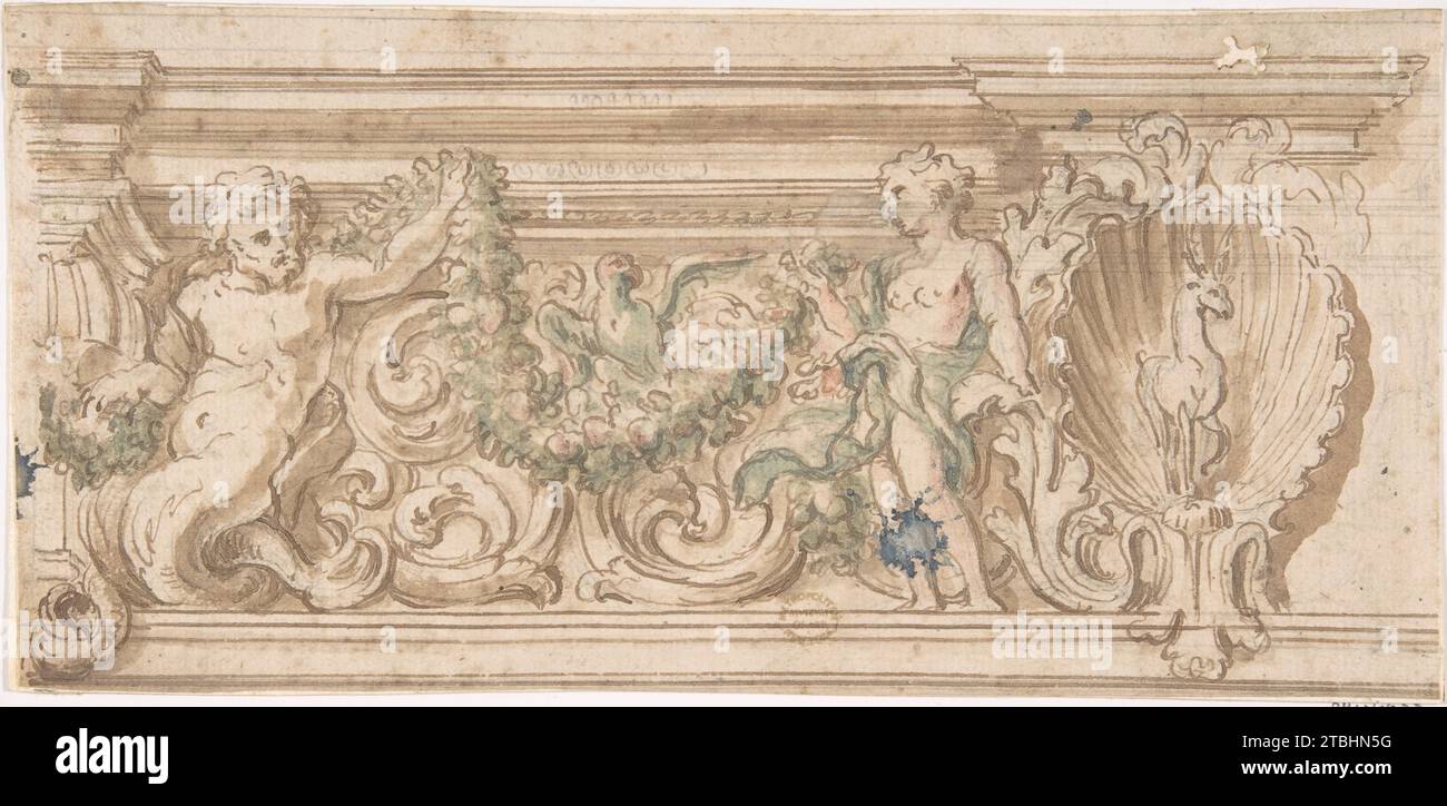 Ceiling Decoration 1880 by Anonymous, Italian, 17th century Stock Photo ...