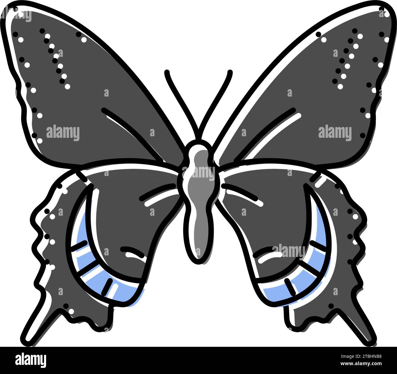 black swallowtail spring color icon vector illustration Stock Vector ...