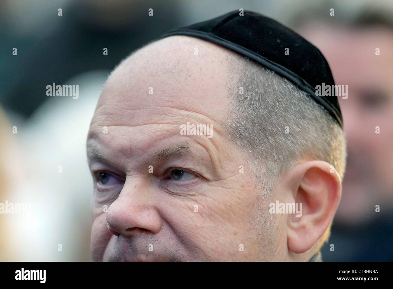 German Chancellor Olaf Scholz attends the ceremony to light the first ...