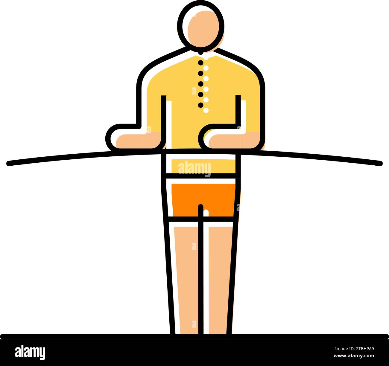 tightrope walker carnival vintage show color icon vector illustration ...