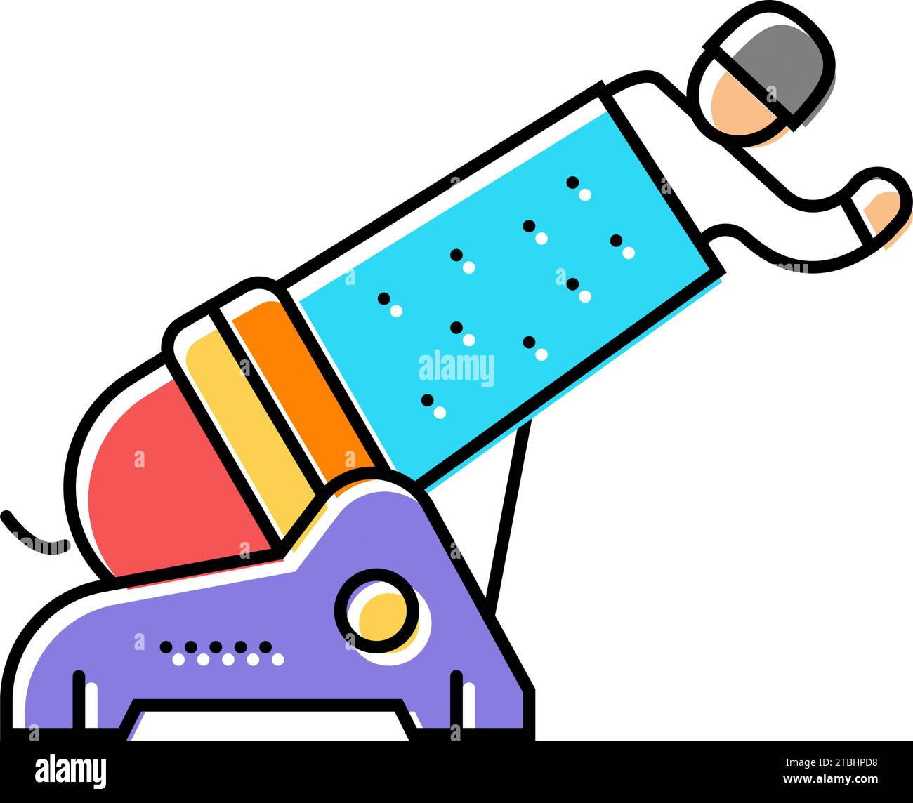 human cannonball carnival vintage show color icon vector illustration ...