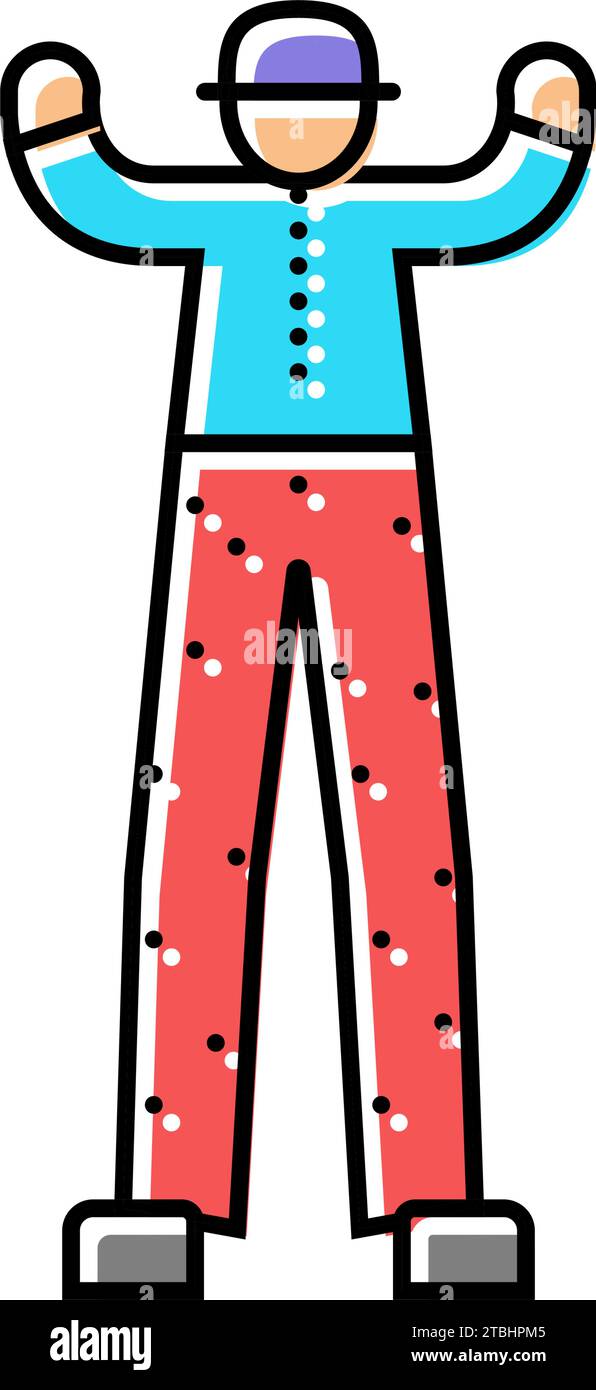 stilt walker carnival vintage show color icon vector illustration Stock ...