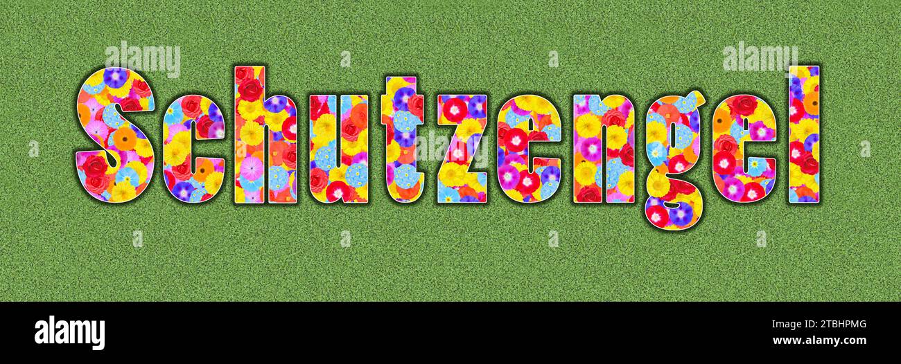 german word Schutzengel, guardian angel, protection angel Stock Photo ...