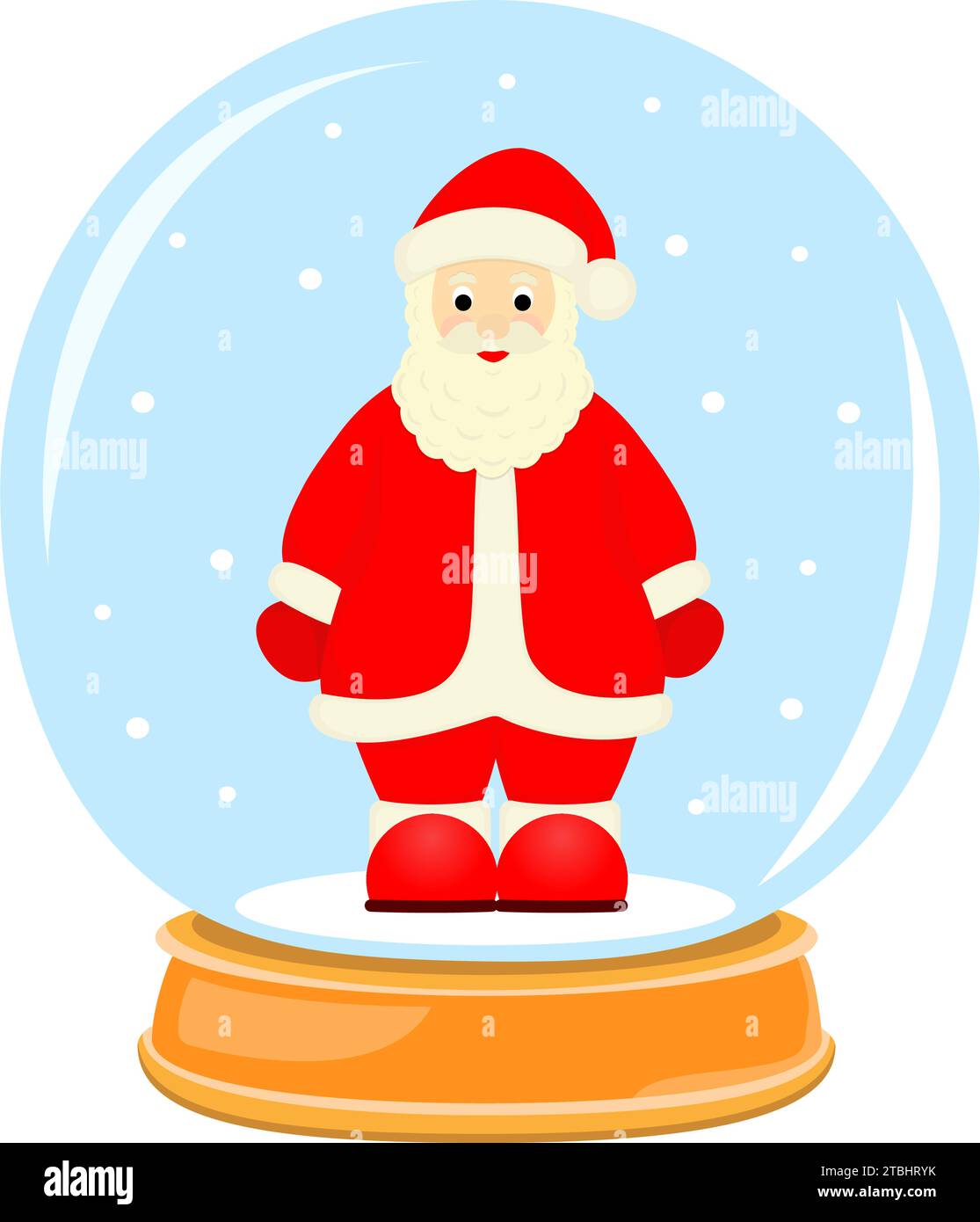 Vector illustration. Santa Claus in a magic glass ball. New Year and ...