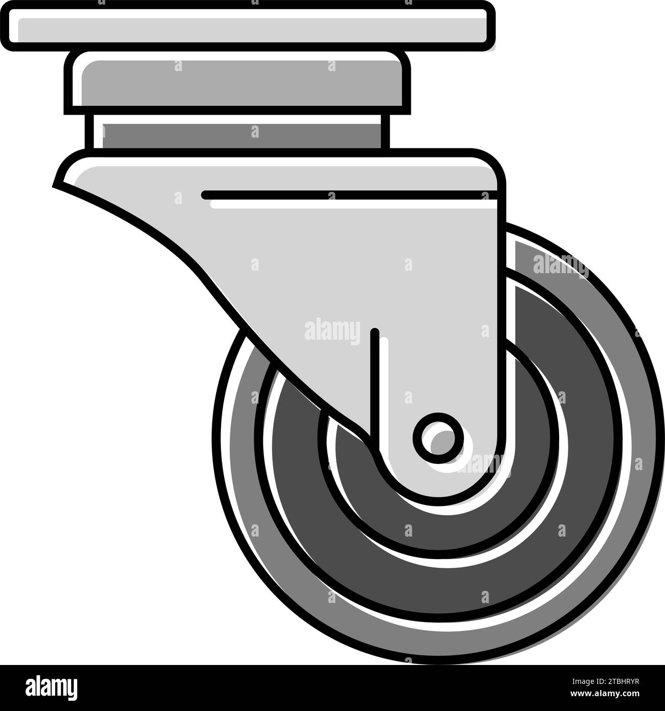 casters wheel hardware furniture fitting color icon vector illustration ...