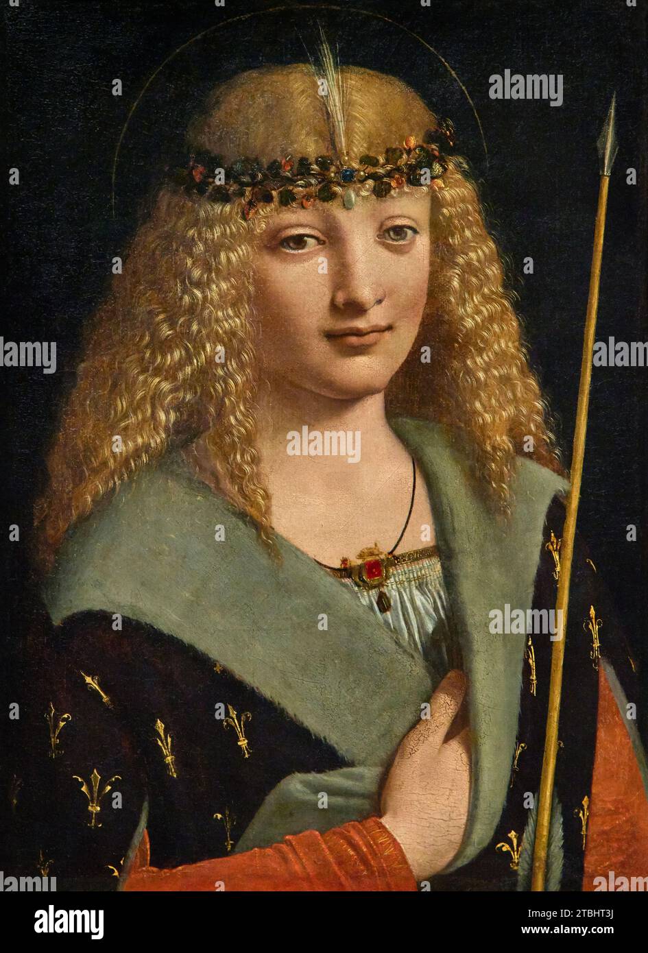 Giovane in figura di S.Sebastiano - olio su tela trasportato da tavola ...